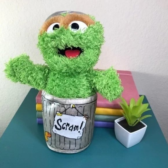 Toys | Sesame Street Oscar The Grouch In Garbage Can Plush Nwt | Poshmark